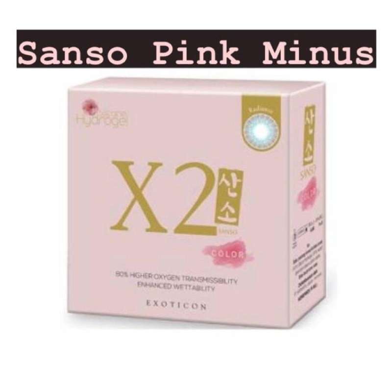 Jual Softlens X2 Sanso Pink Minus Komplit / Soflen Sanso Exoticon ...