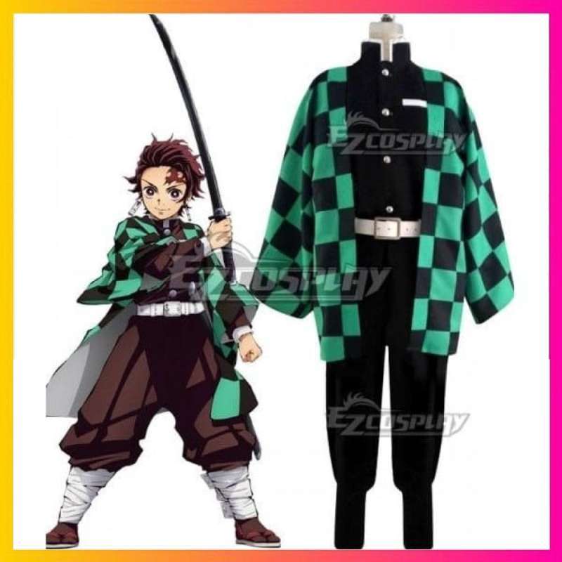 Jual Fullset Costume Cosplay Tanjiro Kimetsu No Yaiba - Xl Di Seller Wd ...