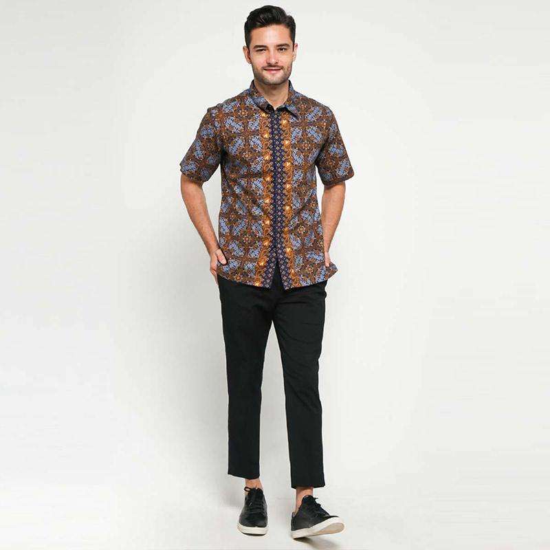 Promo Arjuna Weda Hem Body Fit Batik Kawung 53273020 - Biru - M Diskon ...