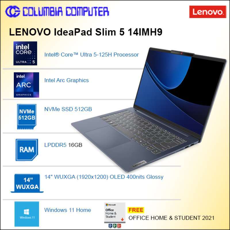 Jual Lenovo Ideapad Slim 5 14imh9 83da007rid Ultra 5-125h 16gb 512gb W11+ohs Abyss Blue Di ...