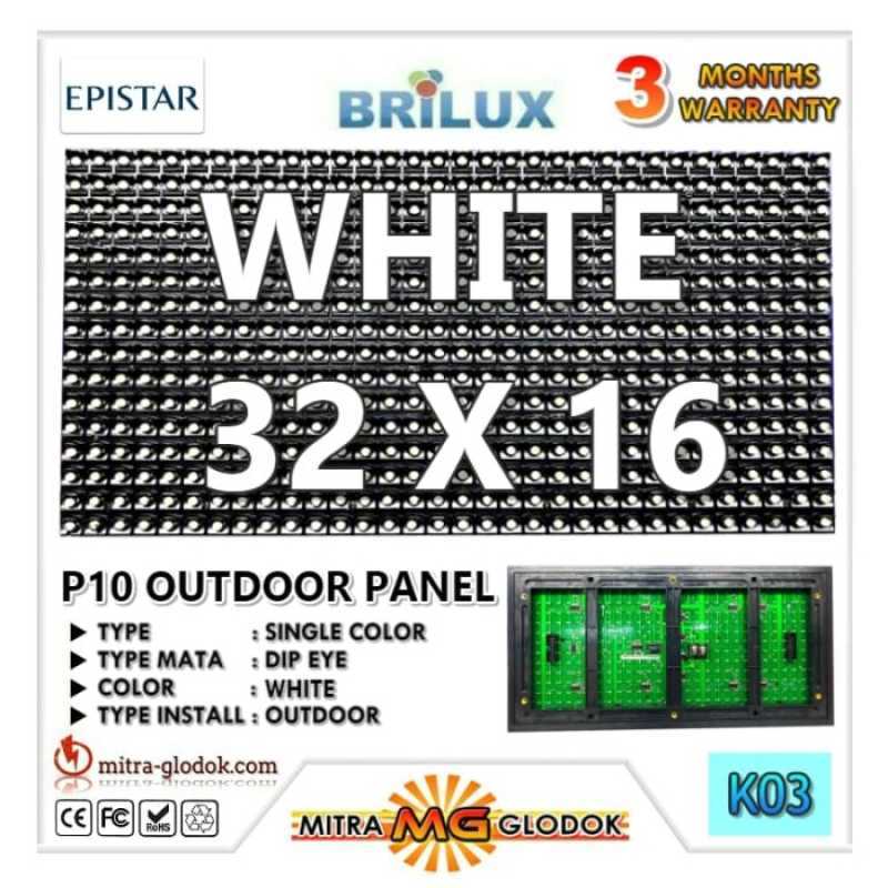 Promo Panel Module P10 Putih Outdoor Single Color White | High Quality ...