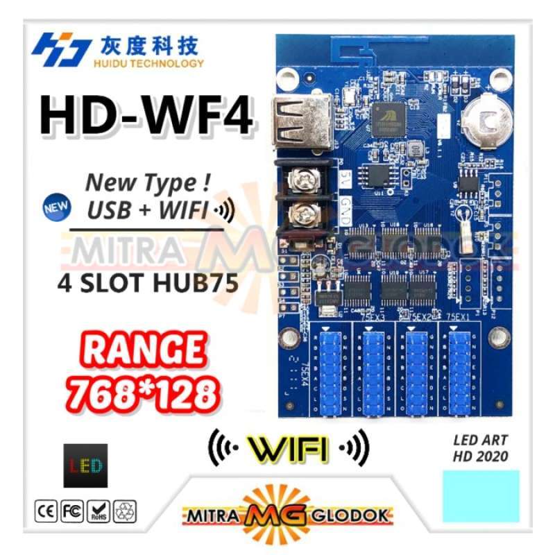 Promo Huidu Controller Hd - Wf4 Running Text Usb + Wifi Kontroler Rgb ...