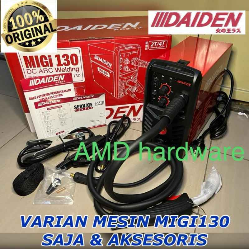 Jual Mesin Trafo Las Mig Tanpa Gas Co2 Migi130 New 2t/4t Daiden Welding Mag Di Seller Amd ...
