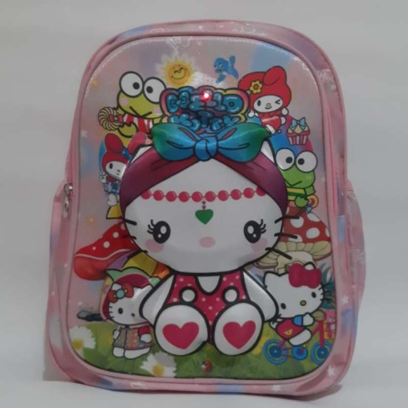 Promo Tas Ransel Sekolah Anak Tk Perempuan Gambar Hello Kitty - Merah ...