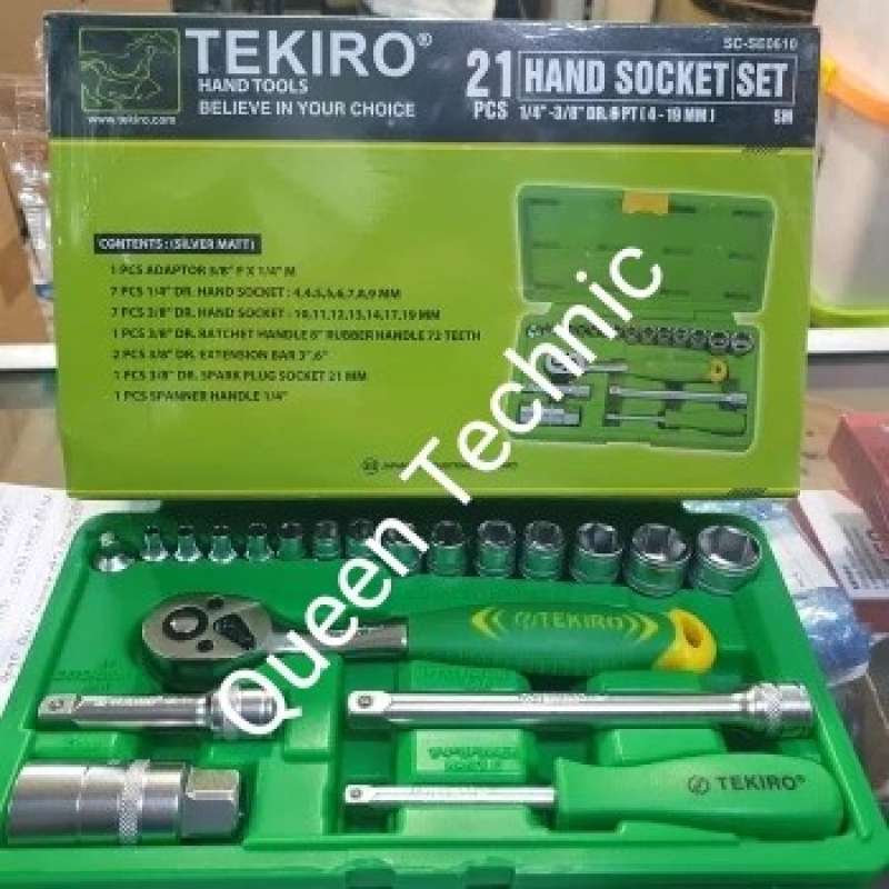 Promo Kunci Sok Set 21 Pcs / Socket Wrench 1/4 - 3/8 21pcs Diskon 23% Di Seller Kulee Store ...