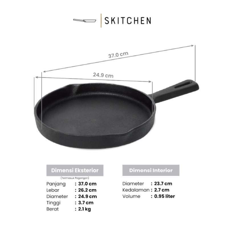 Promo Cast Iron Stockholm Skillet / Wajan Panci Besi Cor / Premium Cast ...