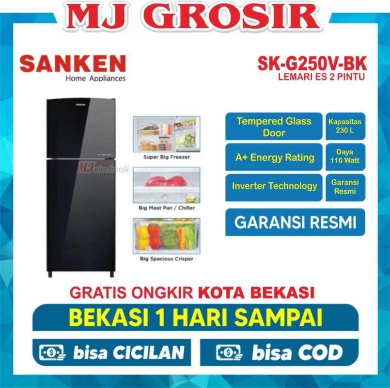 Jual Kulkas Sanken Sk-g 250 V-bk Lemari Es 2 Pintu Sk-g250v-bk New Di Seller Mj Grosir Official ...