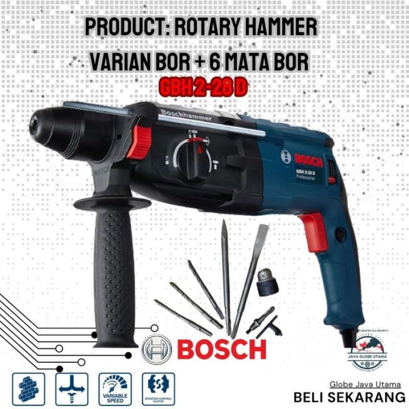 Promo Promo- Mesin Bosch Bor Bobok Beton Sds 2- 28 D Rotary Hammer ...