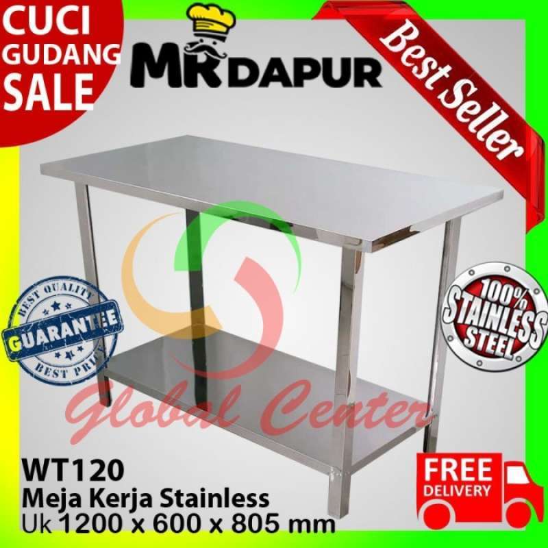 Promo Promo Work Table Stainless Steel Meja Kerja Mr Dapur Wt 120 ...