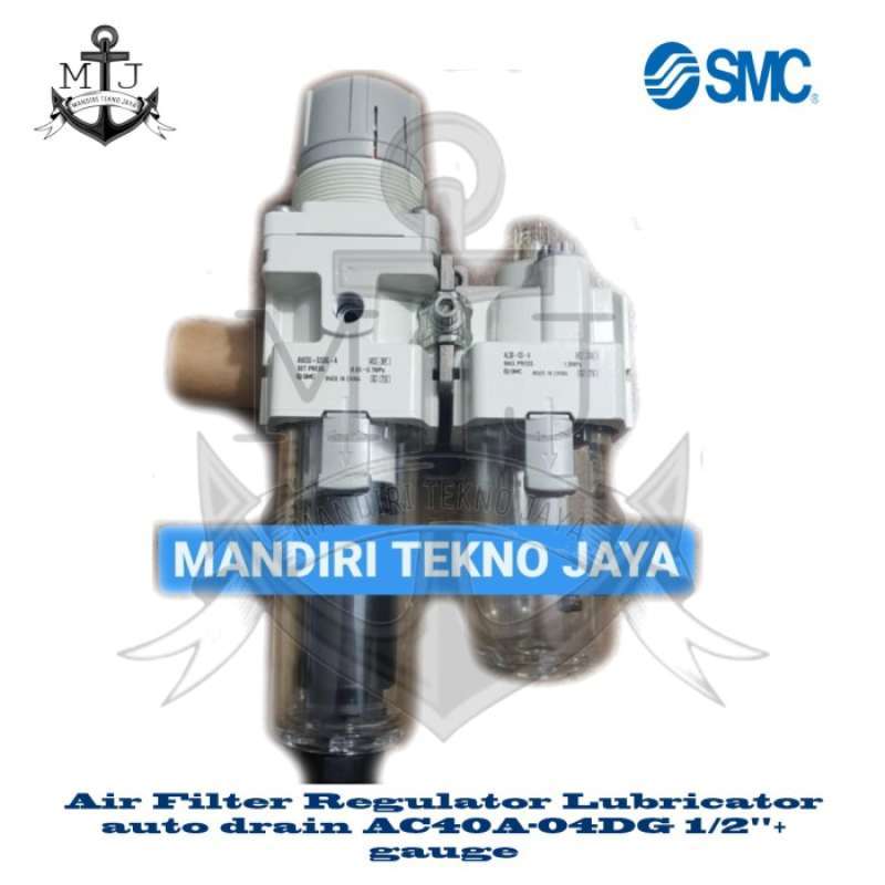 Promo Air Filter Regulator Lubricator Auto Drain Smc Ac40a-04dg 1/2+ Gauge Diskon 23% Di Seller ...