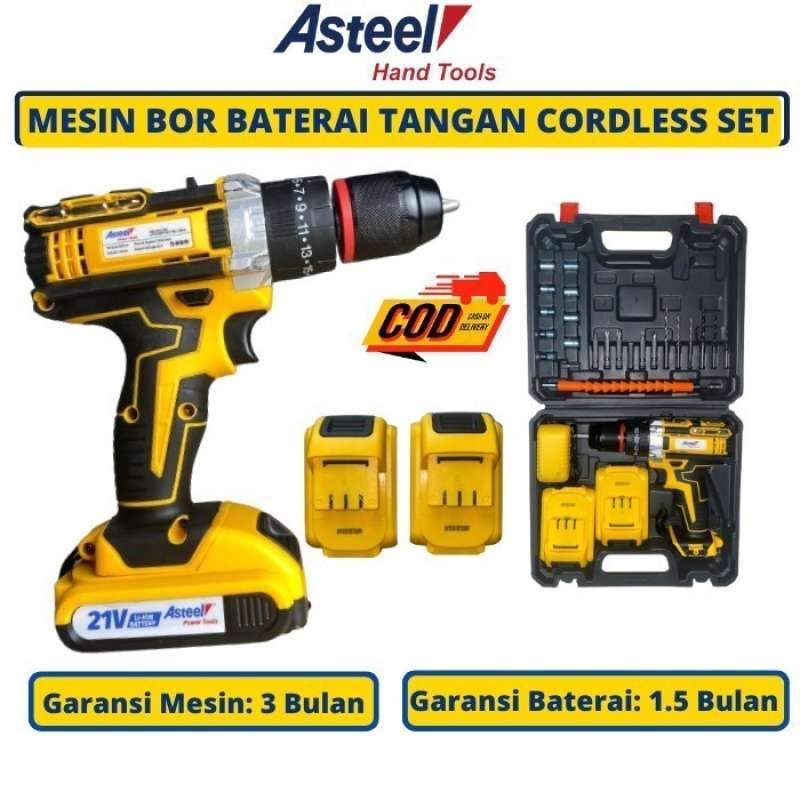 Promo Bor Portable Tangan Listrik Baterai Cordless Drill Impact ...