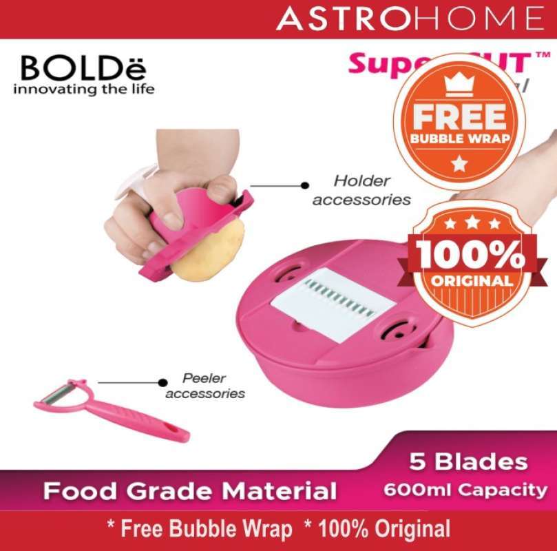 Promo Papan Parutan Bolde Super Cut Oval 5 In 1 Pink Diskon 23% Di ...
