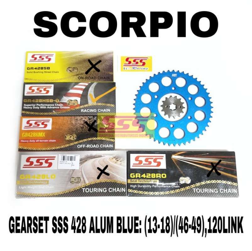 Promo Gearset/girset/gir Set Sss 428 Blue Racing Scorpio Rantai 120 ...