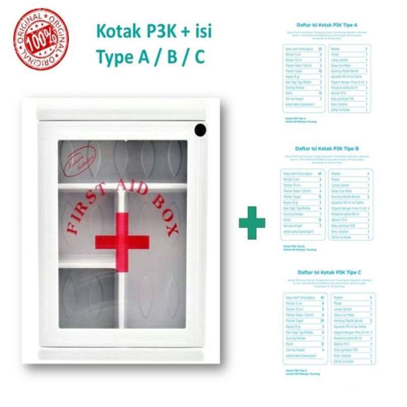 Promo Kotak P3k Obat First Aid Kit Isi Pilihan Type A B Atau C Baru - B ...