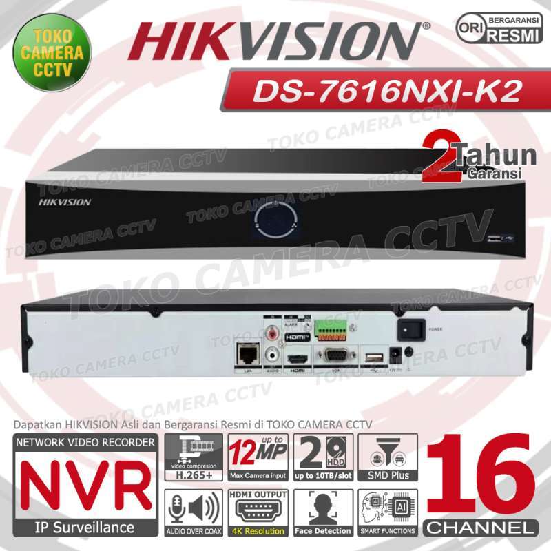 Jual Nvr Hikvision 16 Channel Ds-7616nxi-k2 Nvr 16ch Hikvision 12mp 2hdd Di Seller Toko Camera ...