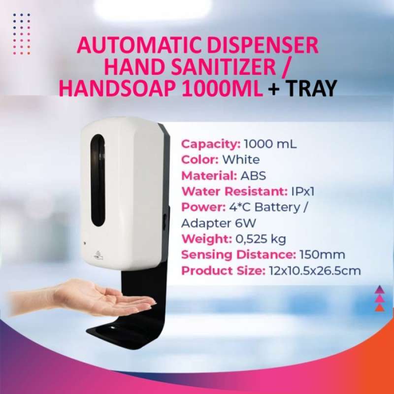 Promo Dispenser Otomatis Hand Sanitizer / Hand Soap 1000ml + Tray ...