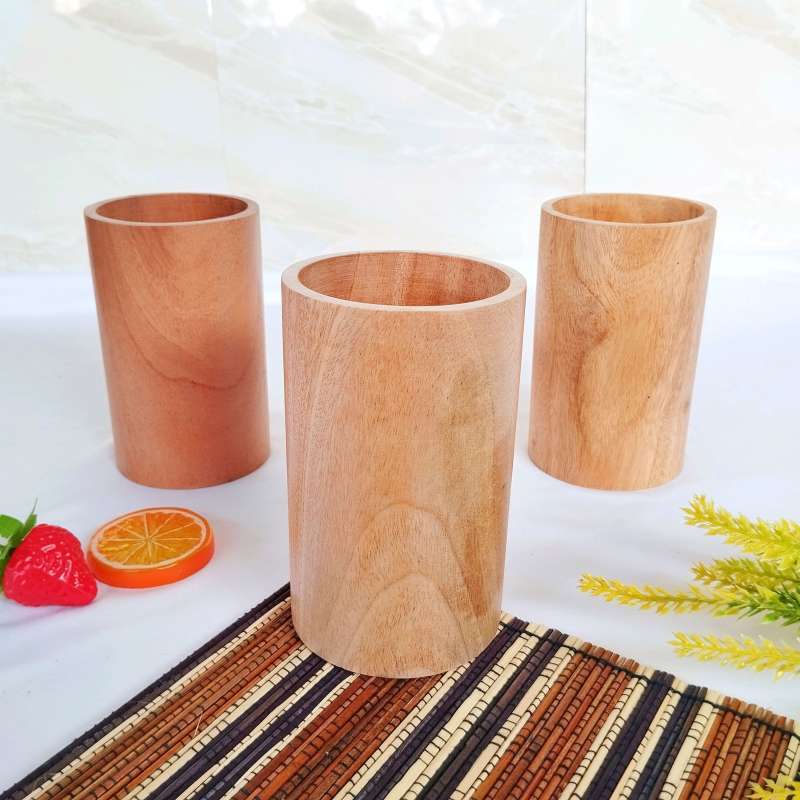 Jual Arenhandicraft Gelas Lurus Kayu Mahoni Tinggi 13cm Di Seller Aren ...