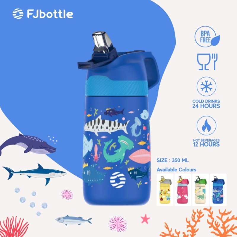 Jual Fjbottle -botol Anak Dengan Sedotan 350ml Stainless Steel 316 Bpa ...