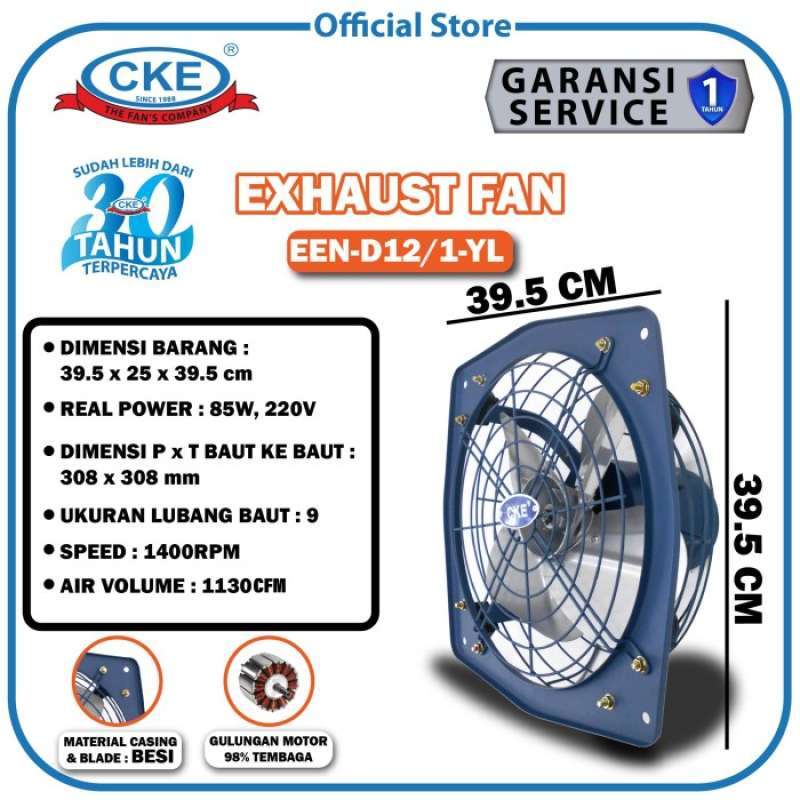 Promo New Exhaust Fan Een-d12/1-yl Cke 12 Inch 220v Fan Rumah Toilet Eksos Terbaru Diskon 7% Di ...