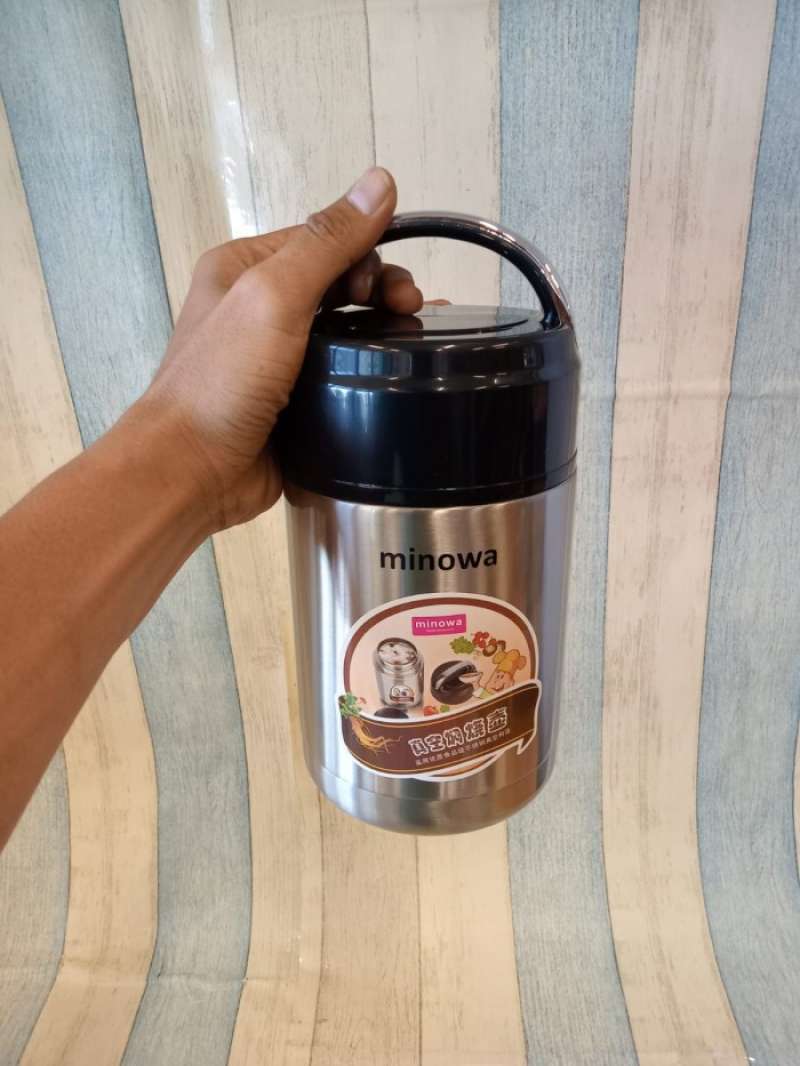 Jual Minowa Termos Rantang Sup Kuah Tunggal 650ml 800ml Stainless Steel ...