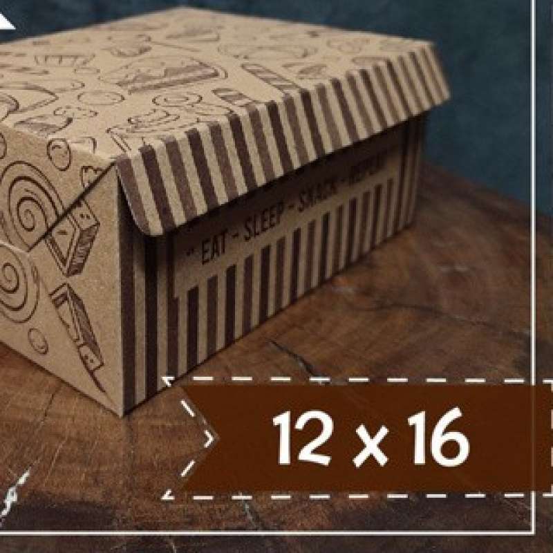 Jual Dus Kue 12 X 16 Cm Motif Kraft / Kardus Snack Box Isi 50 Pcs / Dus ...