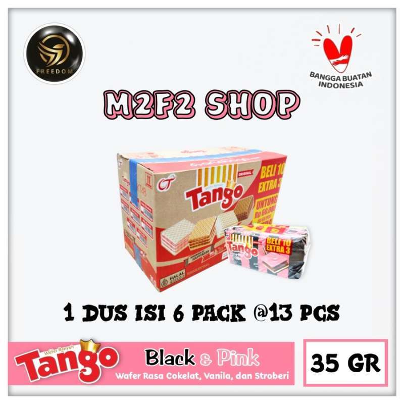 Promo Tango Wafer Black & Pink Bite Size | Krim Cokelat Vanila Stroberi ...