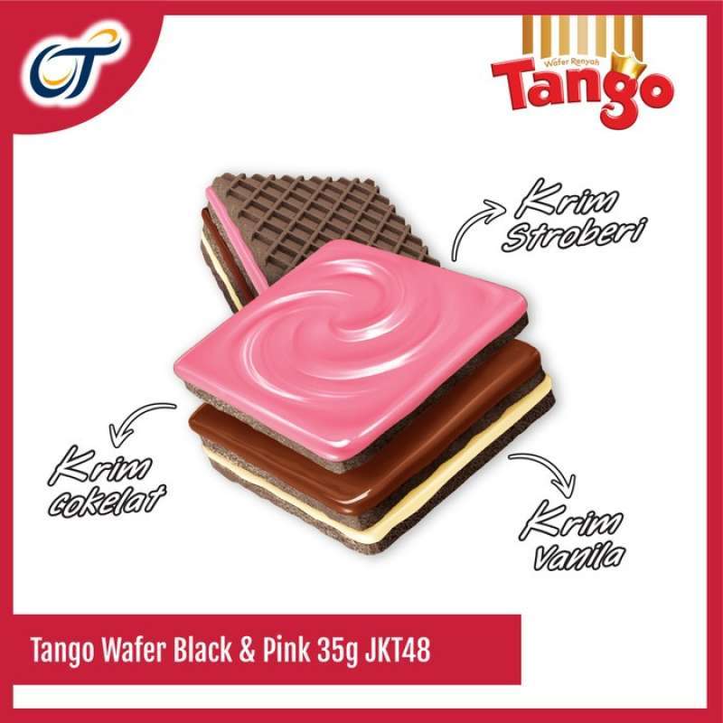 Promo Tango Wafer Black & Pink Bite Size | Krim Cokelat Vanila Stroberi ...