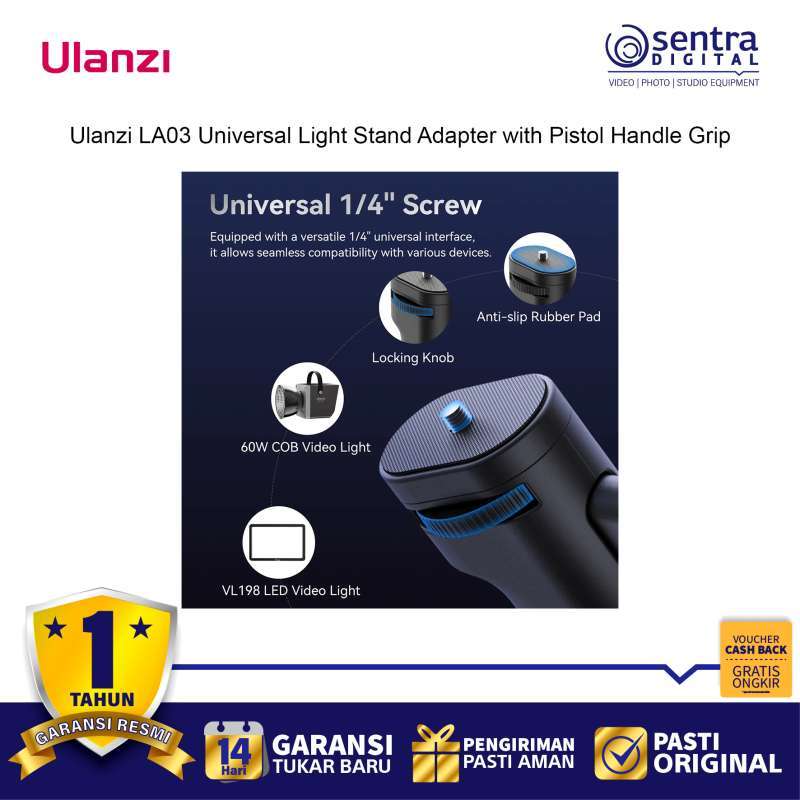 Jual Ulanzi La03 Universal Light Stand Adapter With Pistol Handle Grip L050gbb1 Di Seller Sentra ...