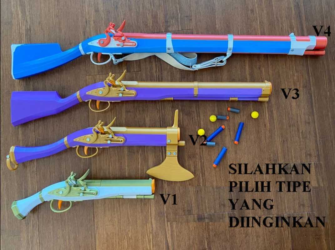 Promo Mainan Anak Musket Spring 3d Print Peluru Nerf Darts Not Stryfe ...