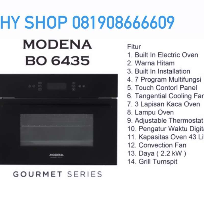 Promo Modena Bo 6435 Electric Oven Built In Oven Garansi Resmi Diskon ...