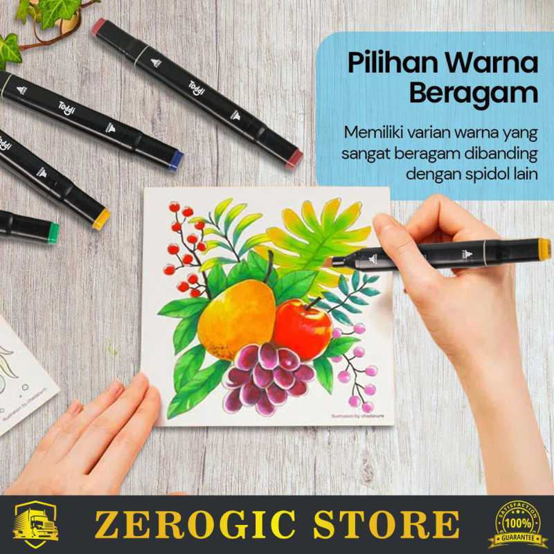 Jual Set Penanda Seni Dua Sisi Sketsa Gambar Artist Spidol Dual Tip ...