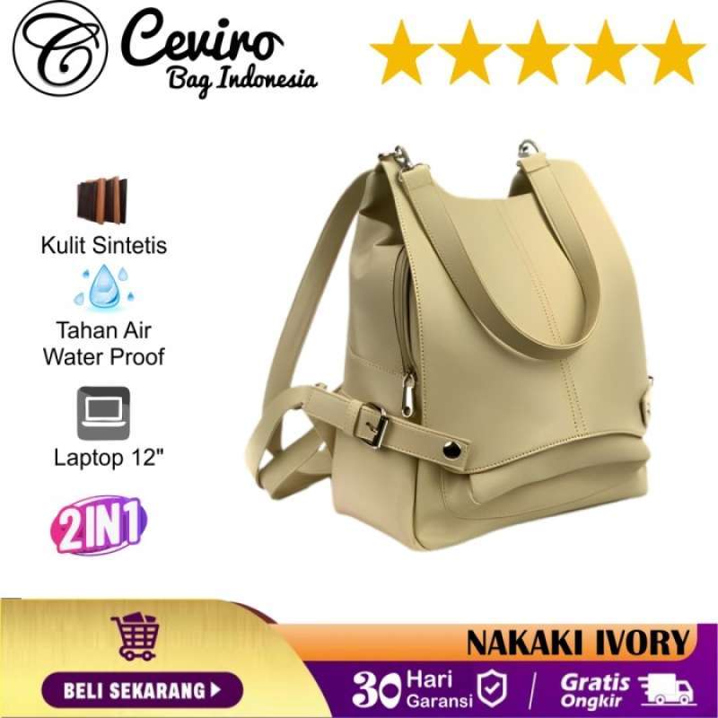 Promo Ceviro Nakaki Backpack Black - Ivory - Ivory Diskon 2% Di Seller Zenomic Store ...