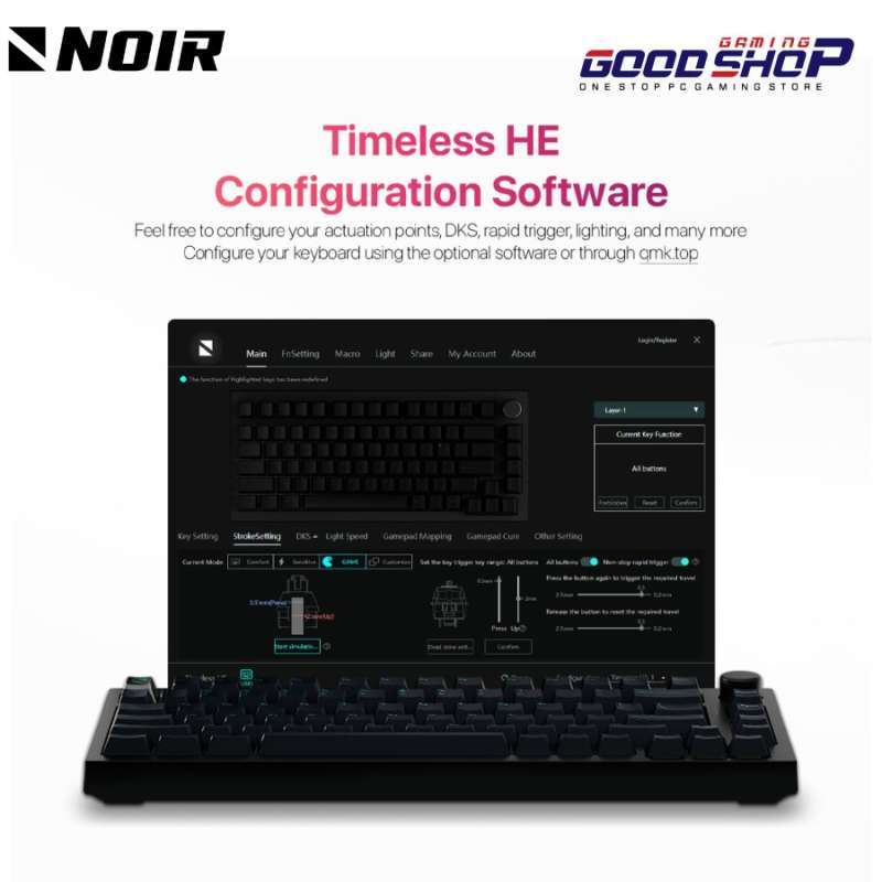 Jual Noir Timeless He 75% Hall Effect Rapid Trigger Magnetic Keyboard ...