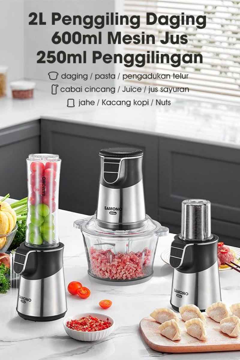 Promo Samono Magic Chopper 5 In 1 Multi Food Chopper Low Watt Garansi 1 ...