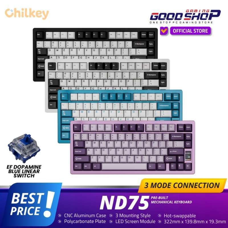 Jual Chillkey Nd75 /nd 75 Flexcut Prebuilt 3mode Mechanical Keyboard ...