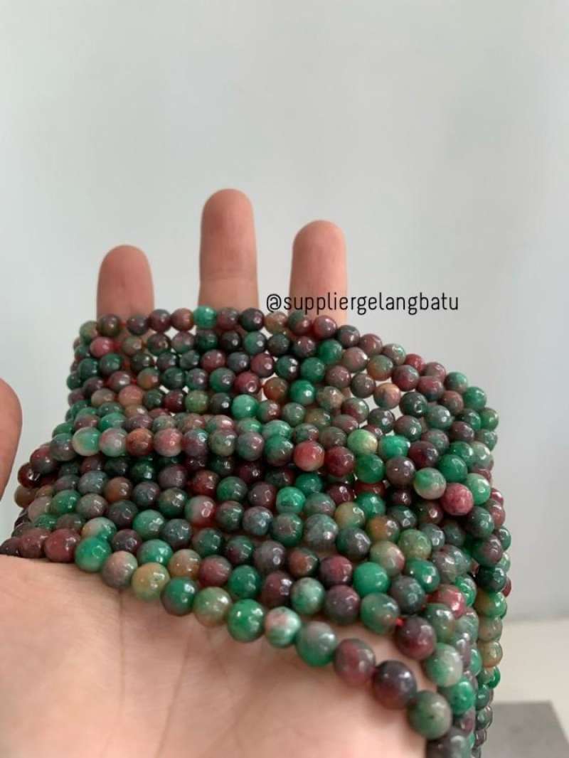 Jual Batu Bloodstone 6mm Cutting Bahan Gelang Kalung Premium Merah ...