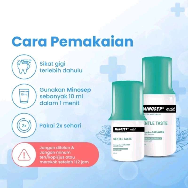Jual Minosep Mild Obat Kumur Antiseptik Chlorhexidine Gluconate 0,1% ...