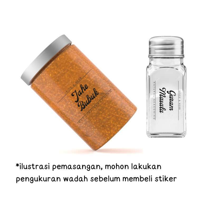 Jual Kim Shop Label Stiker Bumbu Dapur Vynil Sticker Warna Botol Rempah ...