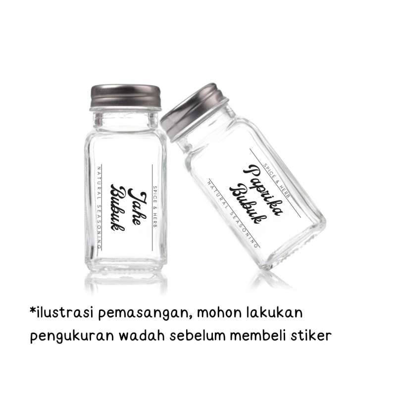 Jual Kim Shop Label Stiker Bumbu Dapur Vynil Sticker Warna Botol Rempah ...