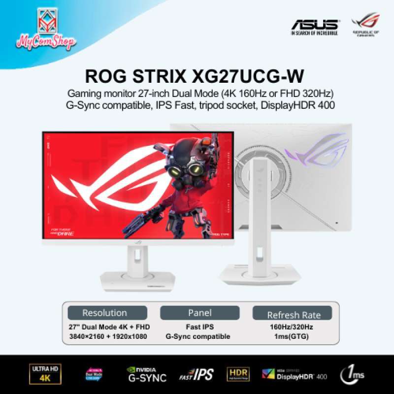 Jual Asus Rog Strix Xg27ucg-w Gaming Monitor 27 Dual Mode Display 4k ...