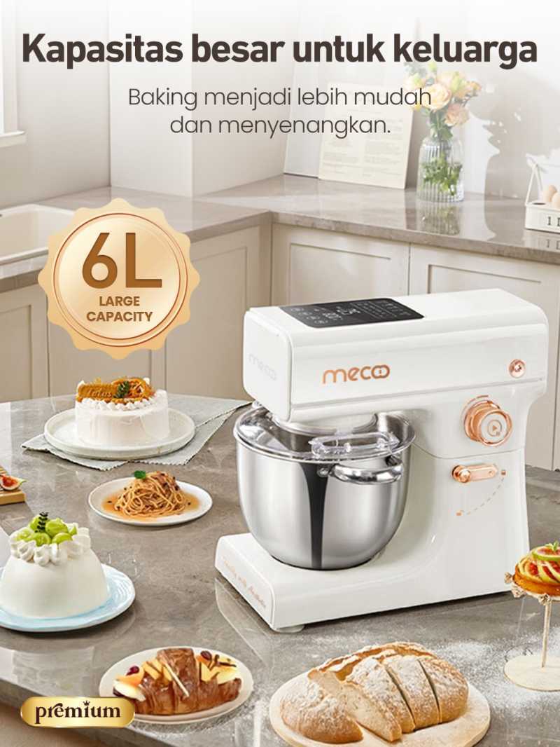 Promo Mecoo Aesthetic Premium Stand Mixer 6 Liter Smart Led Silent ...