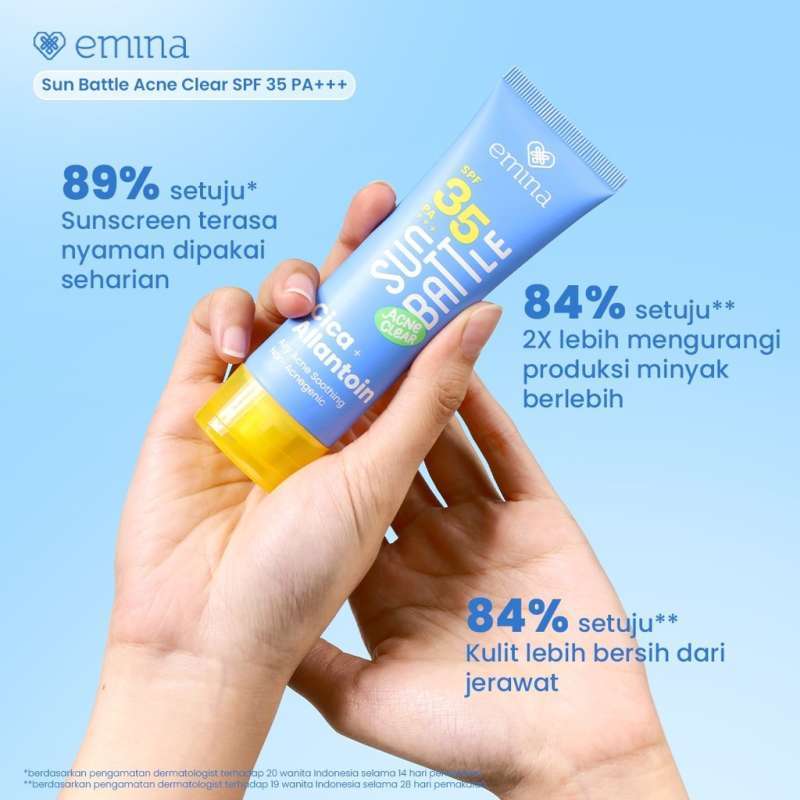 Jual Glam - Emina Sun Battle Spf 35 Pa +++ Acne Clear Cica + Allantoin ...
