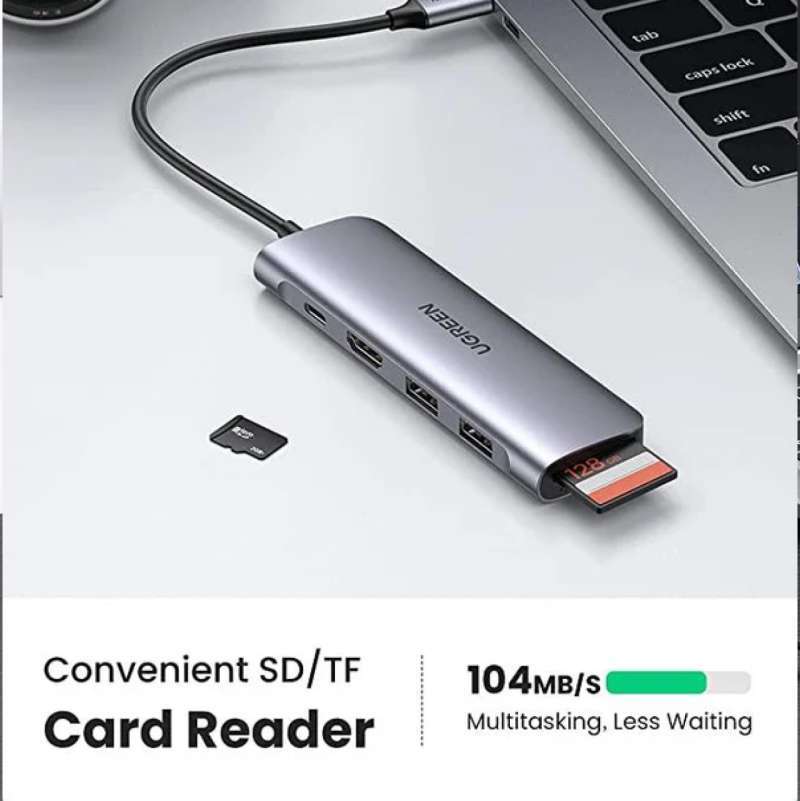 Promo Ugreen Adaptor Converter Hub 6 In 1 Type C To Hdmi SD Card Tf For ...