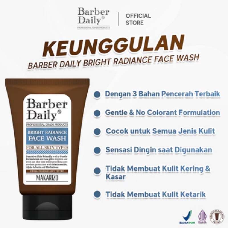 Promo Barber Daily Bright Radiance Face Wash 100ml Diskon 5% Di Seller ...
