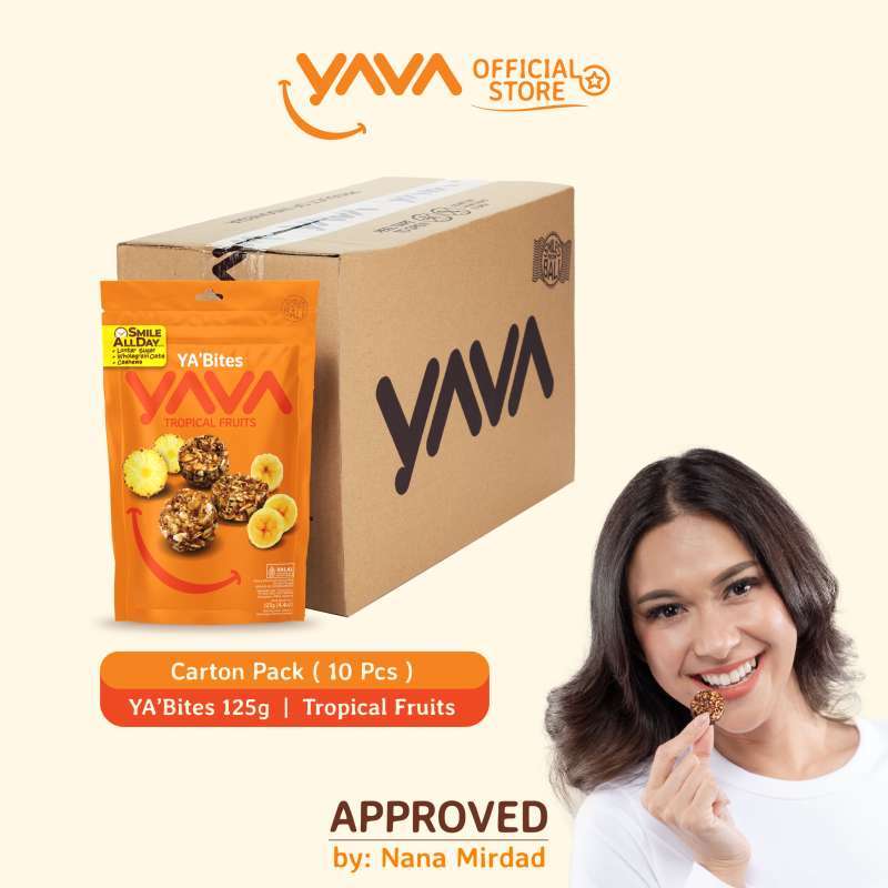 Promo Yava Carton Pack Ya'bites Tropical Fruits ( 10 X 125g ) Diskon 12 ...