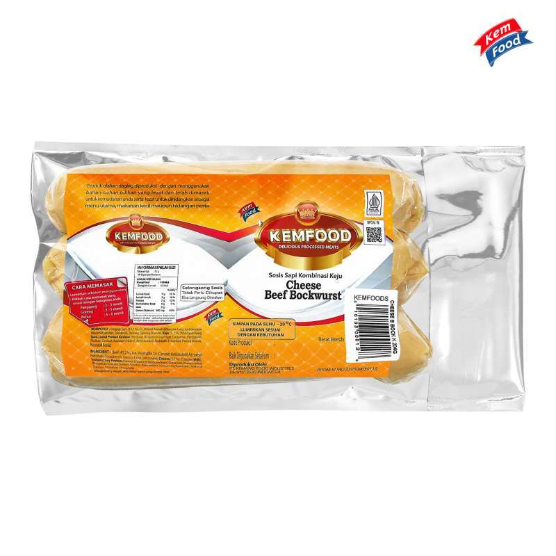 Promo B1g1 - Kemfood Beef Bockwurst Cheese - Sosis Sapi Jumbo Rasa Keju ...