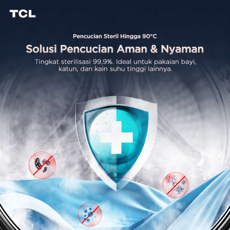 Promo Tcl Mesin Cuci 1 Tabung - Front Loading Inverter P11 8 Kg - Ebs Steam Wash - Quick Wash 15 ...