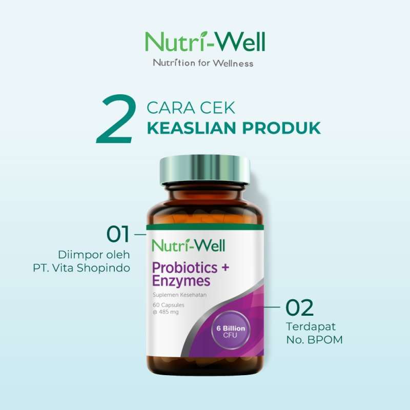 Promo Nutriwell Probiotics + Enzymes - 60 Capsules Diskon 10% Di Seller ...