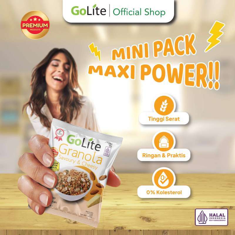 Promo Granola Premium Savoury & Cheesy Toasted Muesli 300g Golite ...