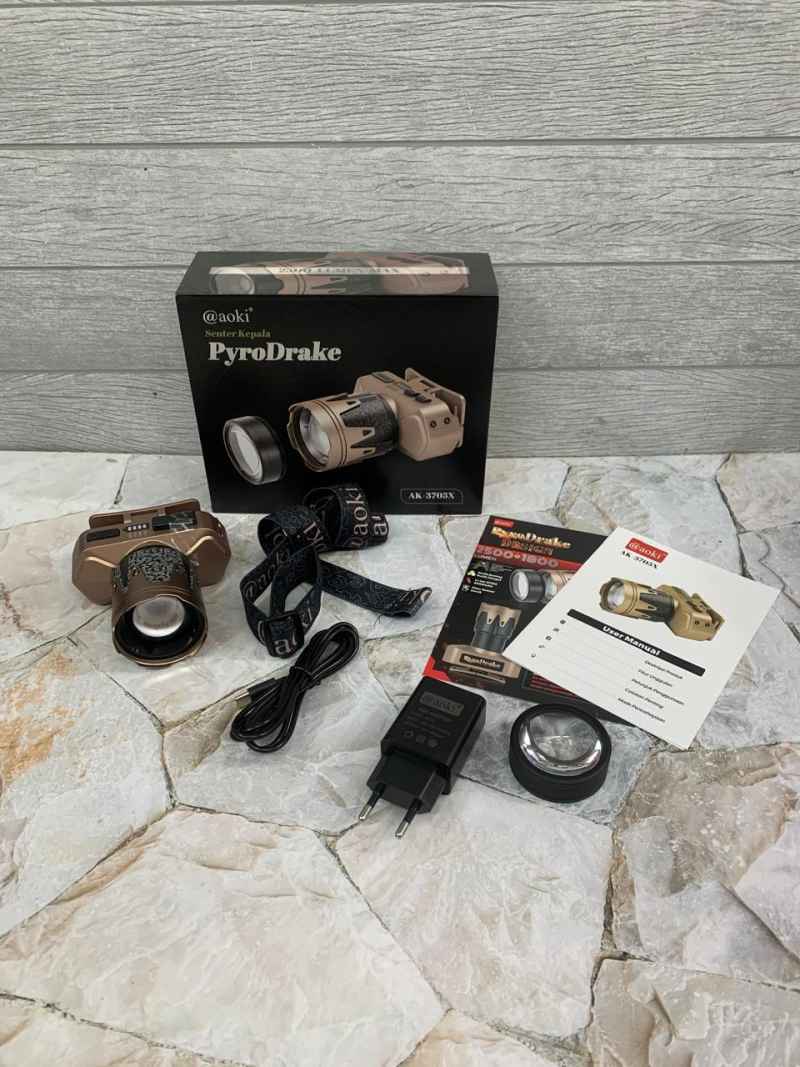Jual Senter Kepala Led Pyro Drake Design 3 Warna Cahaya Putih Kuning ...